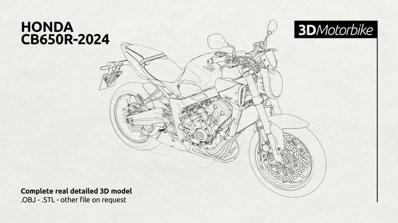 Honda CB650R 2024 - OBJ STL 3D Model File - Etsy Canada
