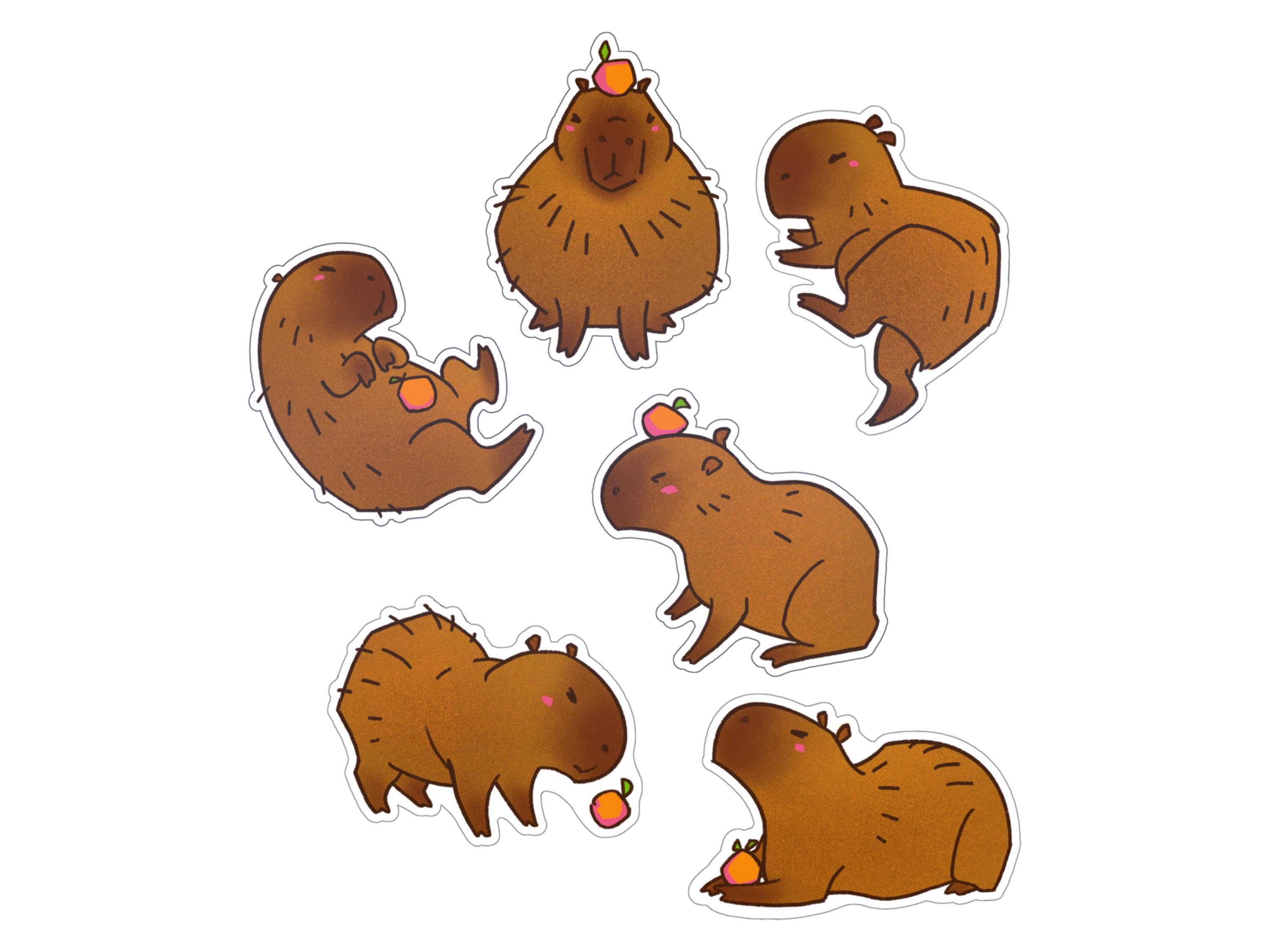 Capybara Sticker Pack, Wildlife Sticker, Cute Capybaras Stickers, Phone ...