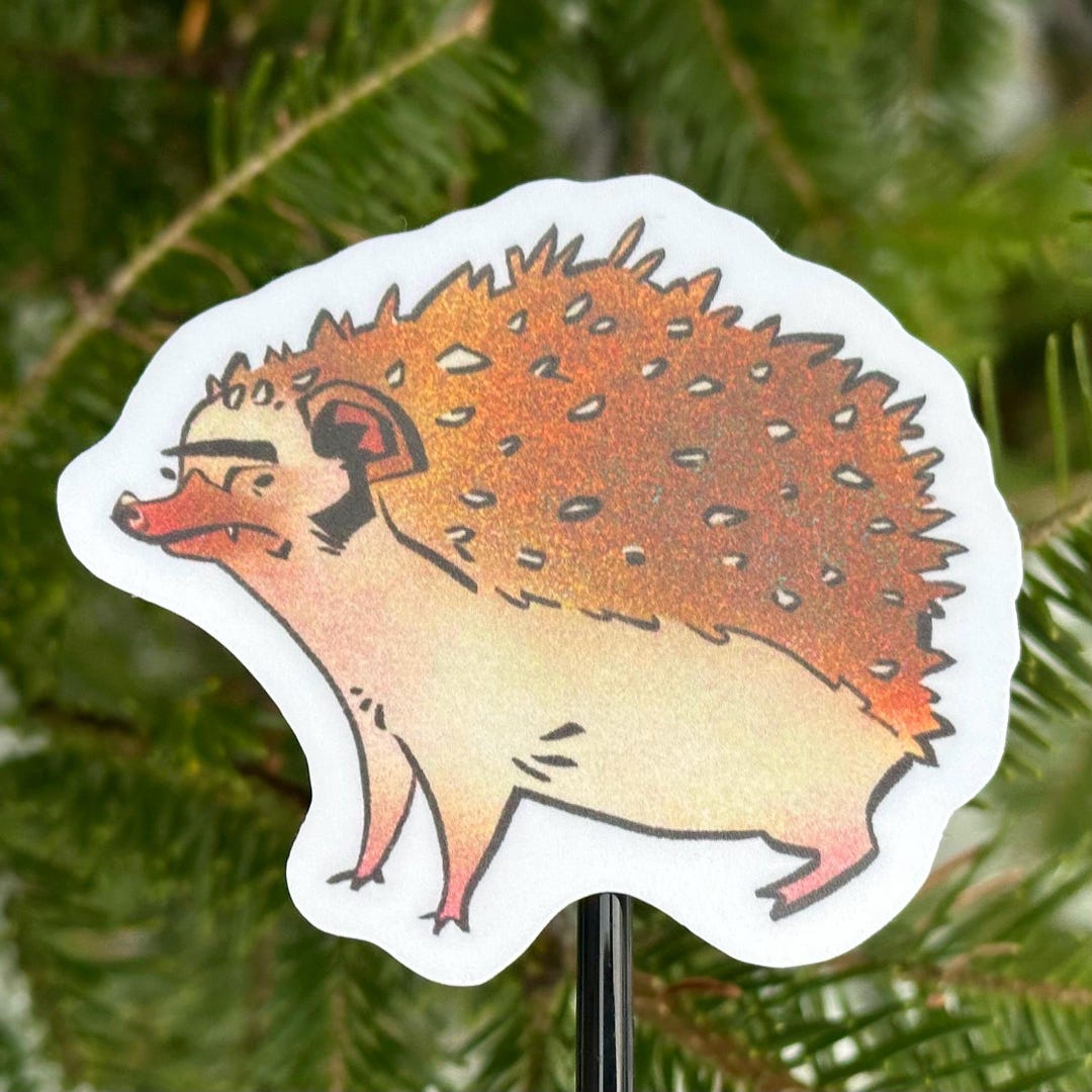 Hedgehog Sticker, Grumpy Hedgehogs, Funny Pet Stickers, Funny Animal ...
