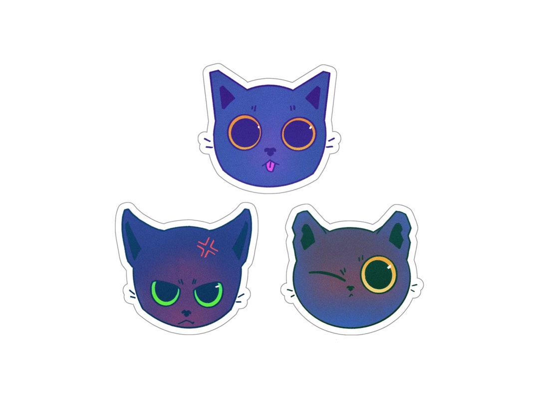 Cat Emoji Stickers, Emote Sticker Set, Cat Mood Stickers, Cat ...