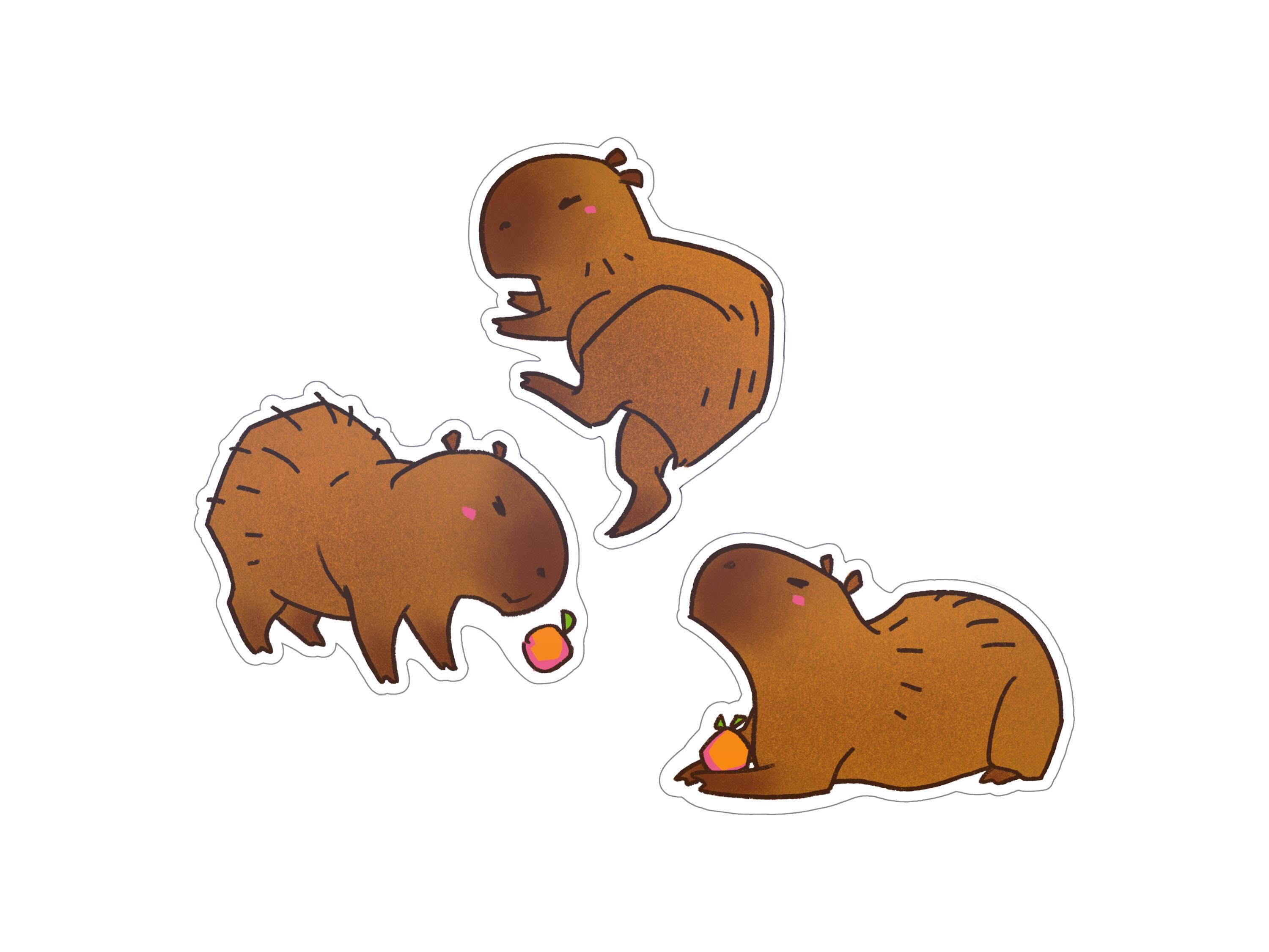 Capybara Sticker Pack, Wildlife Sticker, Cute Capybaras Stickers, Phone ...