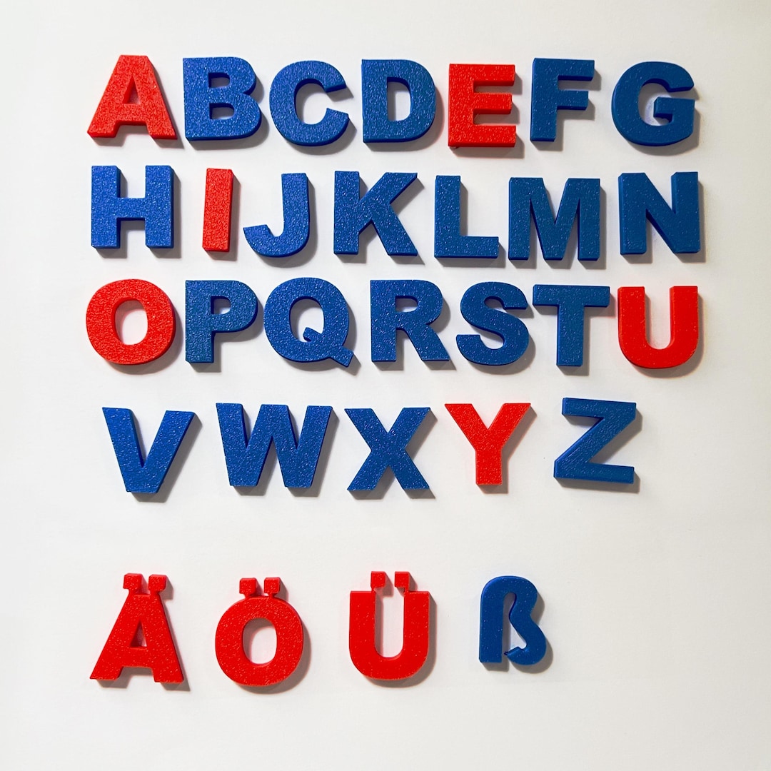 German Alphabet Magnetic Letters | 3d-printed Montessori Fridge Magnets ...