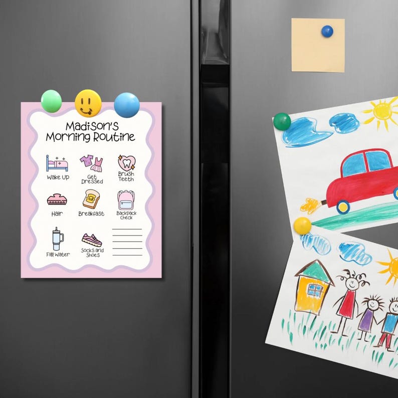 Personalized Girls Morning Routine Chart: School Week Visual Aid - Etsy