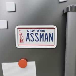 ASSMAN New York License Plate Die-cut Magnet | Inspired by Seinfeld - Etsy