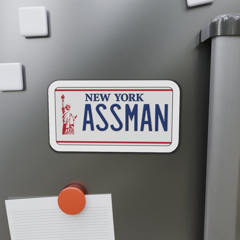 ASSMAN New York License Plate Die-cut Magnet | Inspired by Seinfeld - Etsy