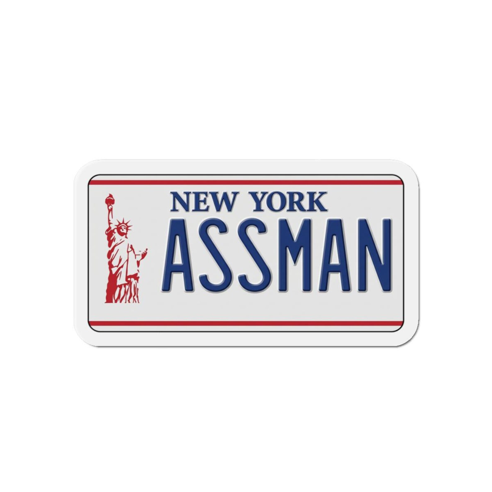 ASSMAN New York License Plate Die-cut Magnet | Inspired by Seinfeld - Etsy