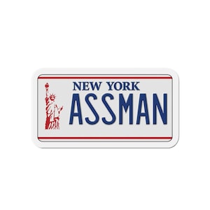 ASSMAN New York License Plate Die-cut Magnet | Inspired by Seinfeld - Etsy
