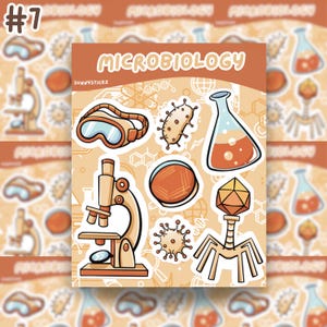 Colorful Microbiology Sticker Sheet for Nursing Students - Choose From ...