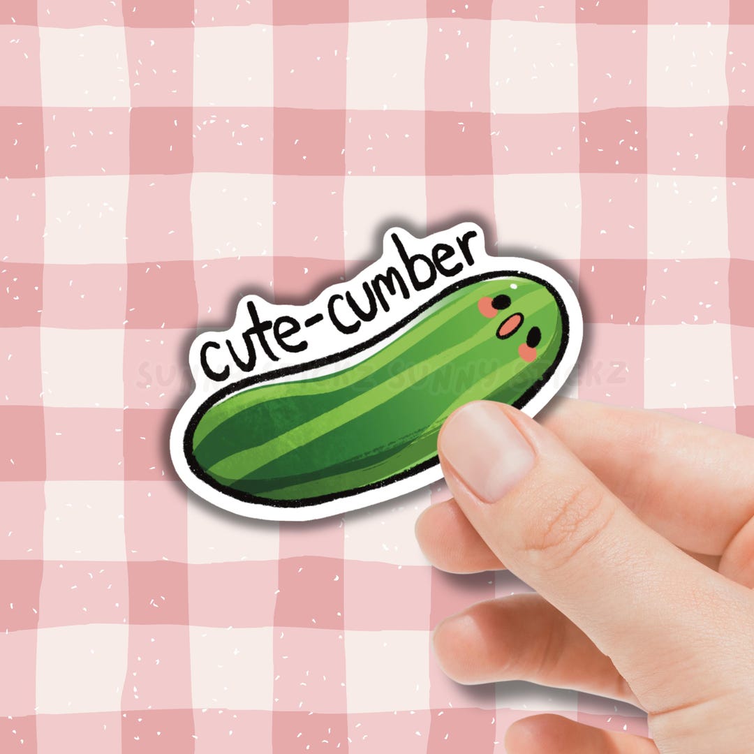Cute Cucumber Sticker, Perfect Gift for Valentines Day, Kawaii Pun ...