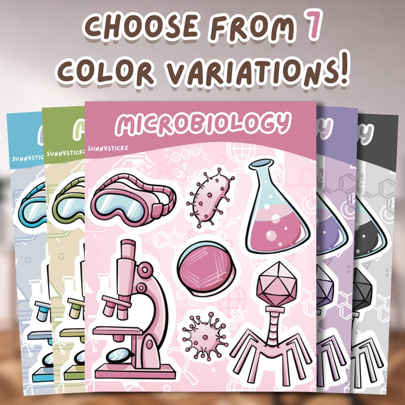 Colorful Microbiology Sticker Sheet for Nursing Students - Choose From ...