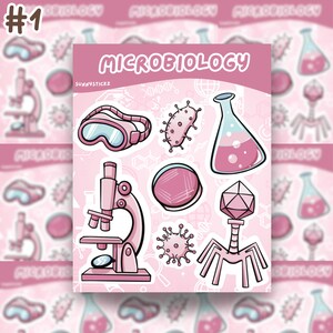 Colorful Microbiology Sticker Sheet for Nursing Students - Choose From ...