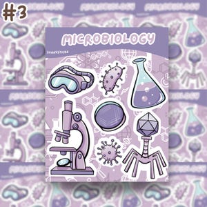 Colorful Microbiology Sticker Sheet for Nursing Students - Choose From ...