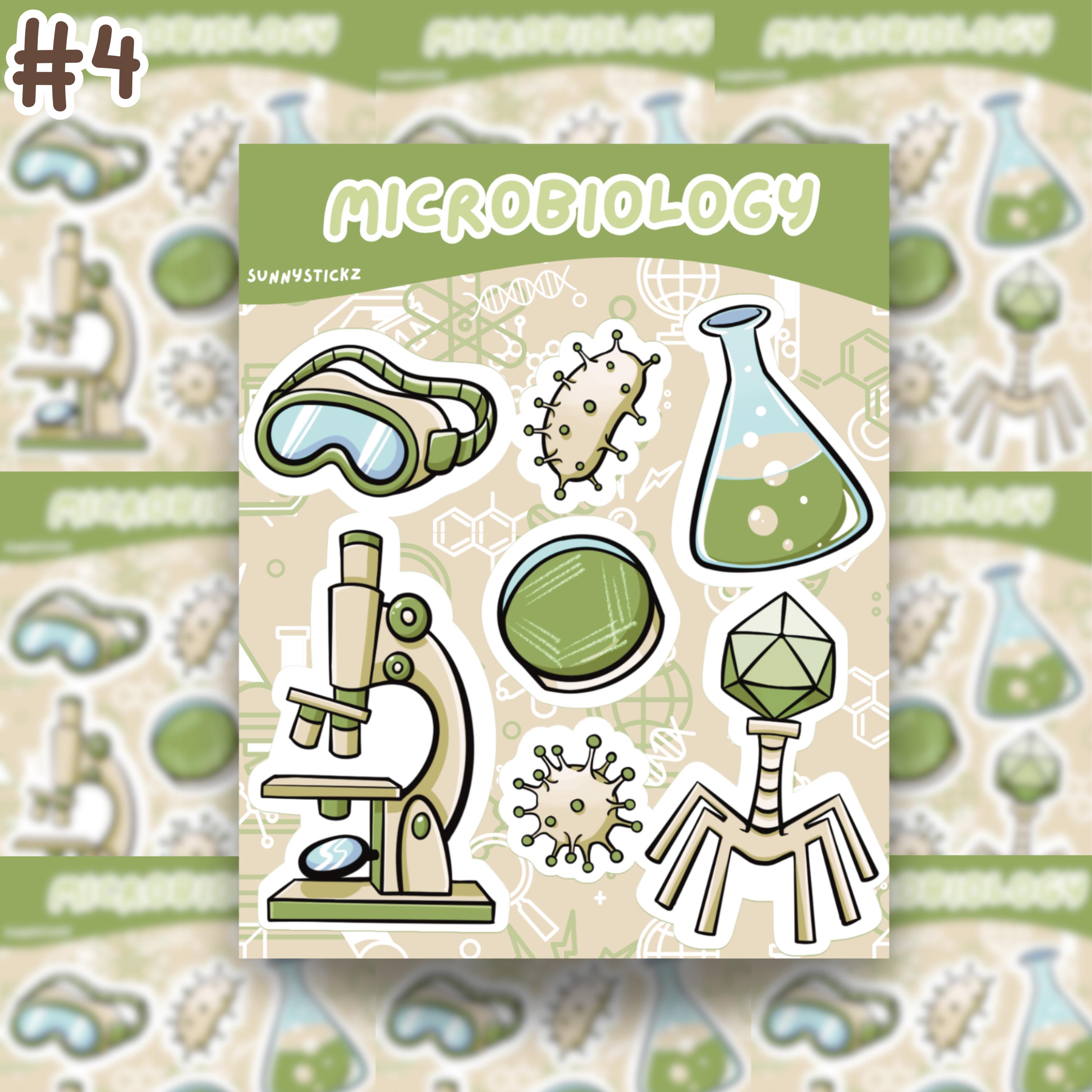 Colorful Microbiology Sticker Sheet for Nursing Students - Choose From ...