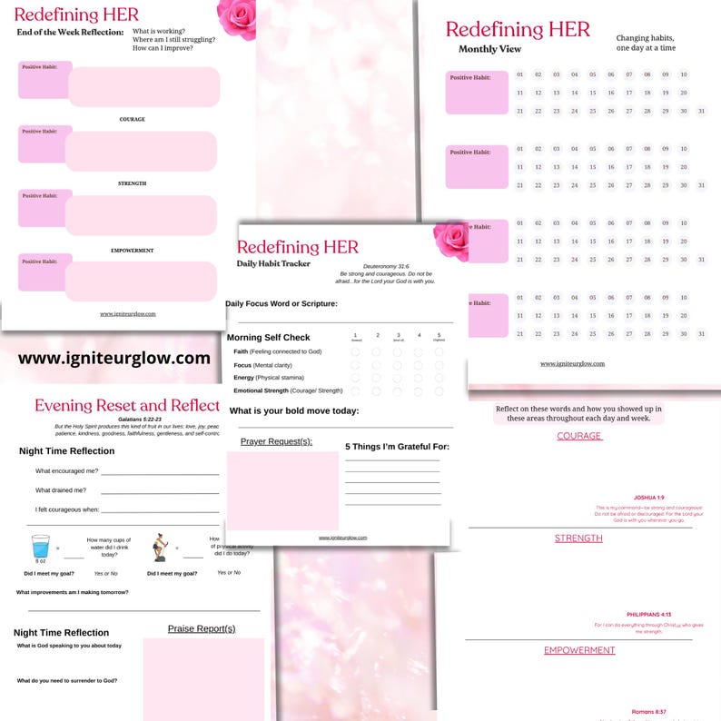 Printable Habit Tracker Bundle With Scriptures – Daily, Weekly ...