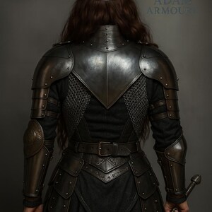 Medieval Brave Lady Pauldrons, Gorget,chainmail Armor | Fantasy Female ...