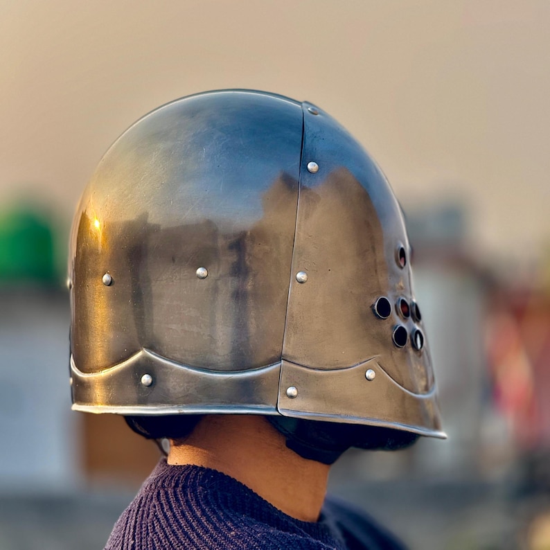 Medieval Marauder Helmet - Marauder Helmet - Black/grey - Dark Knight Armor LARP Helmet ...