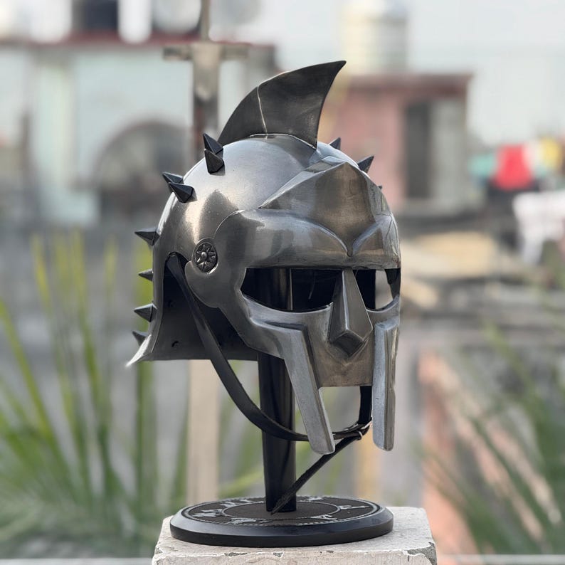 Greek Armour Gladiator Helmet for Role Play With Free Display Stand ...