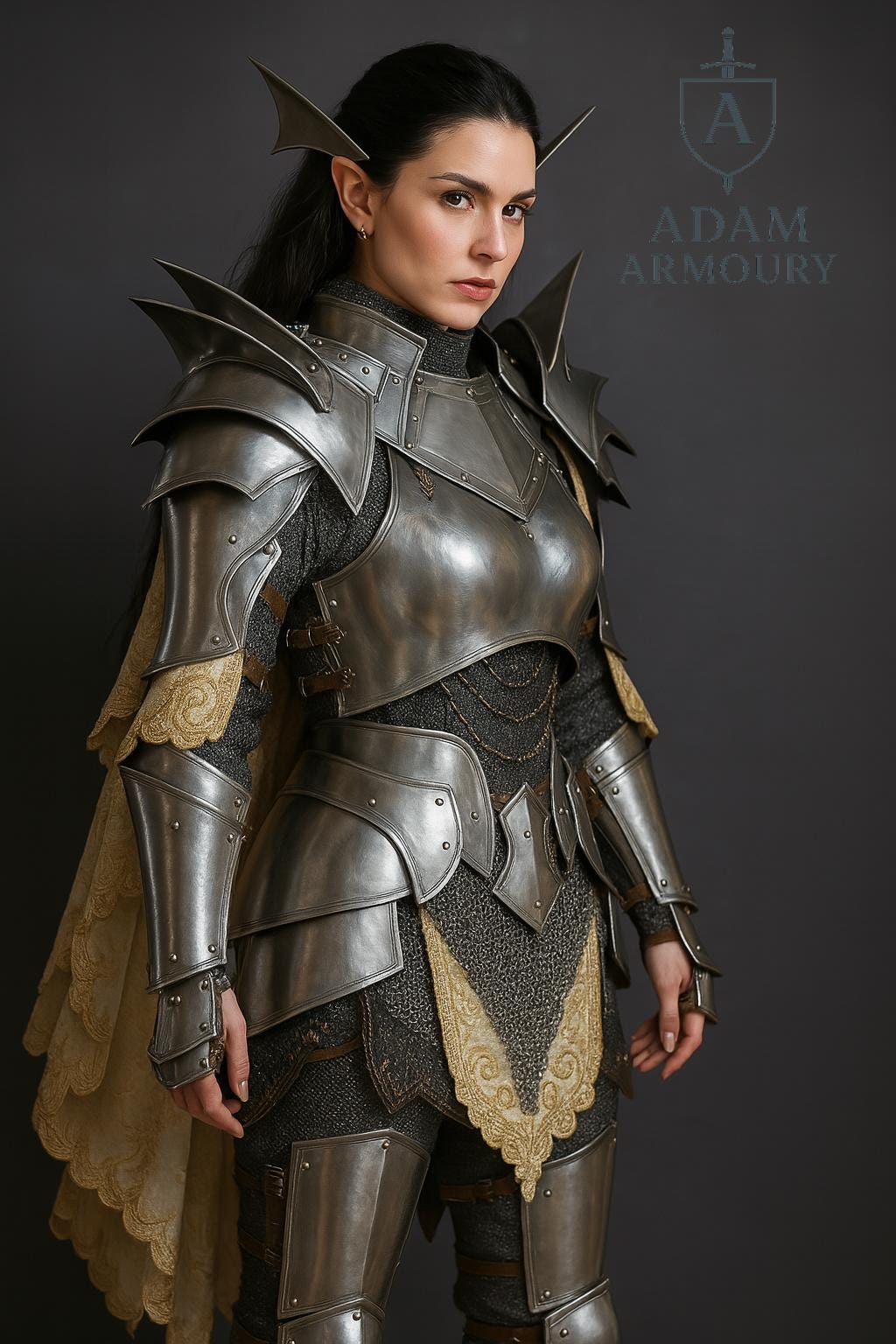 Lady Armor -medieval Knight Fantasy Brave Lady Warrior Half Body Armor ...