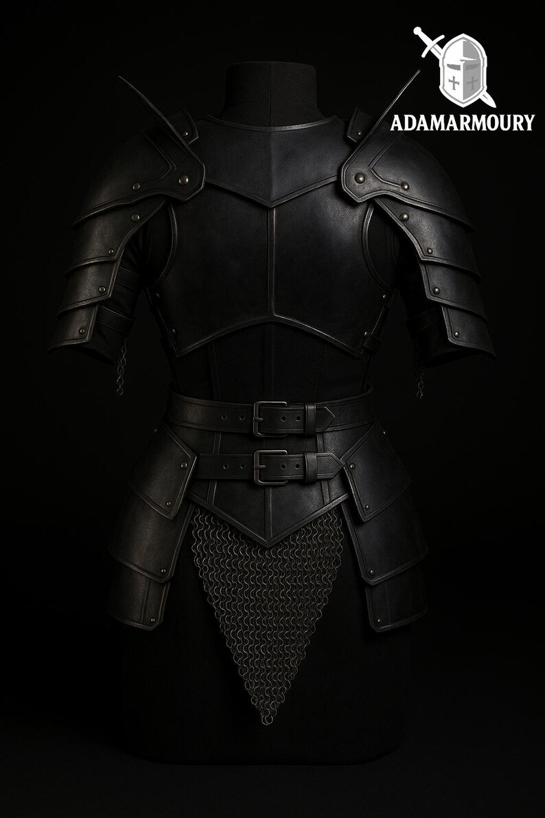 Medieval Black Female Armor Set | Gothic Cuirass W Pauldrons, Gorget ...