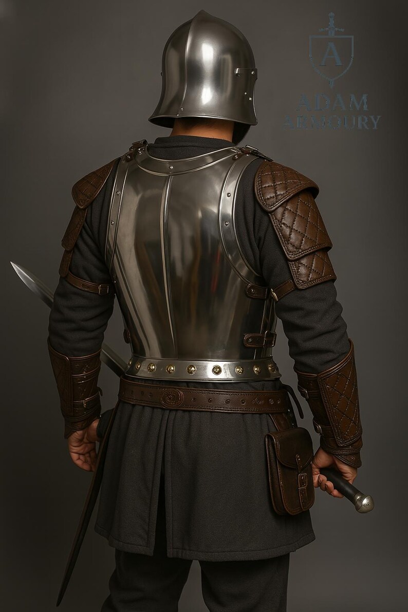 Medieval Knight Steel Men's Battle Cuirass With Sallet Helmet Armor ...
