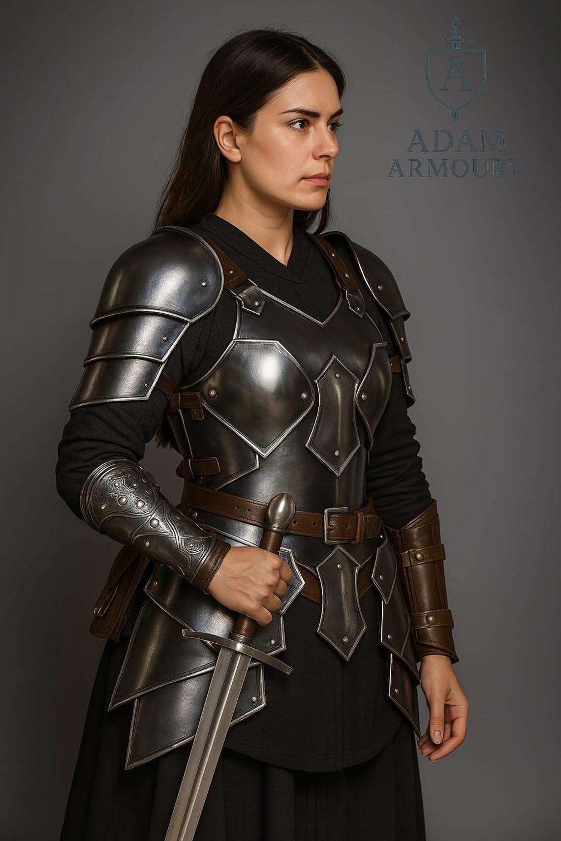 Lady Armor -medieval Knight Fantasy Brave Lady Warrior Half Body Armor ...