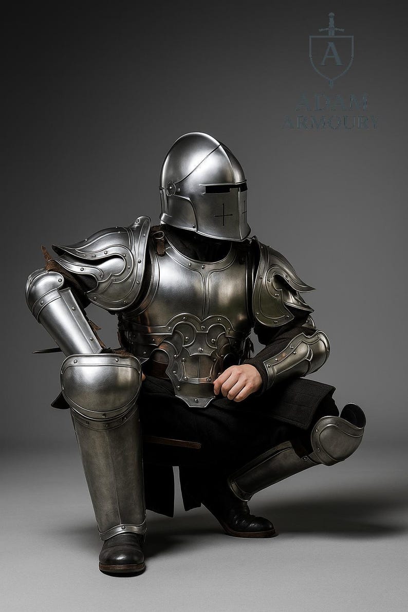 Barbute Full Armor Suit | Full Body Plate Armor for Medieval Reenactment and Cosplay | Barbuta ...
