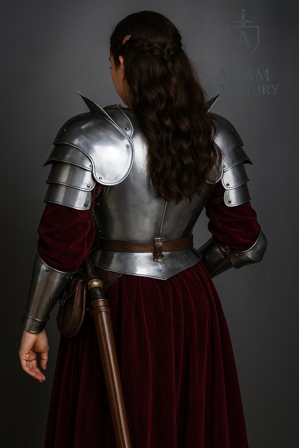 Lady Armor -medieval Knight Steel Fantasy Brave Lady Warrior Half Body ...