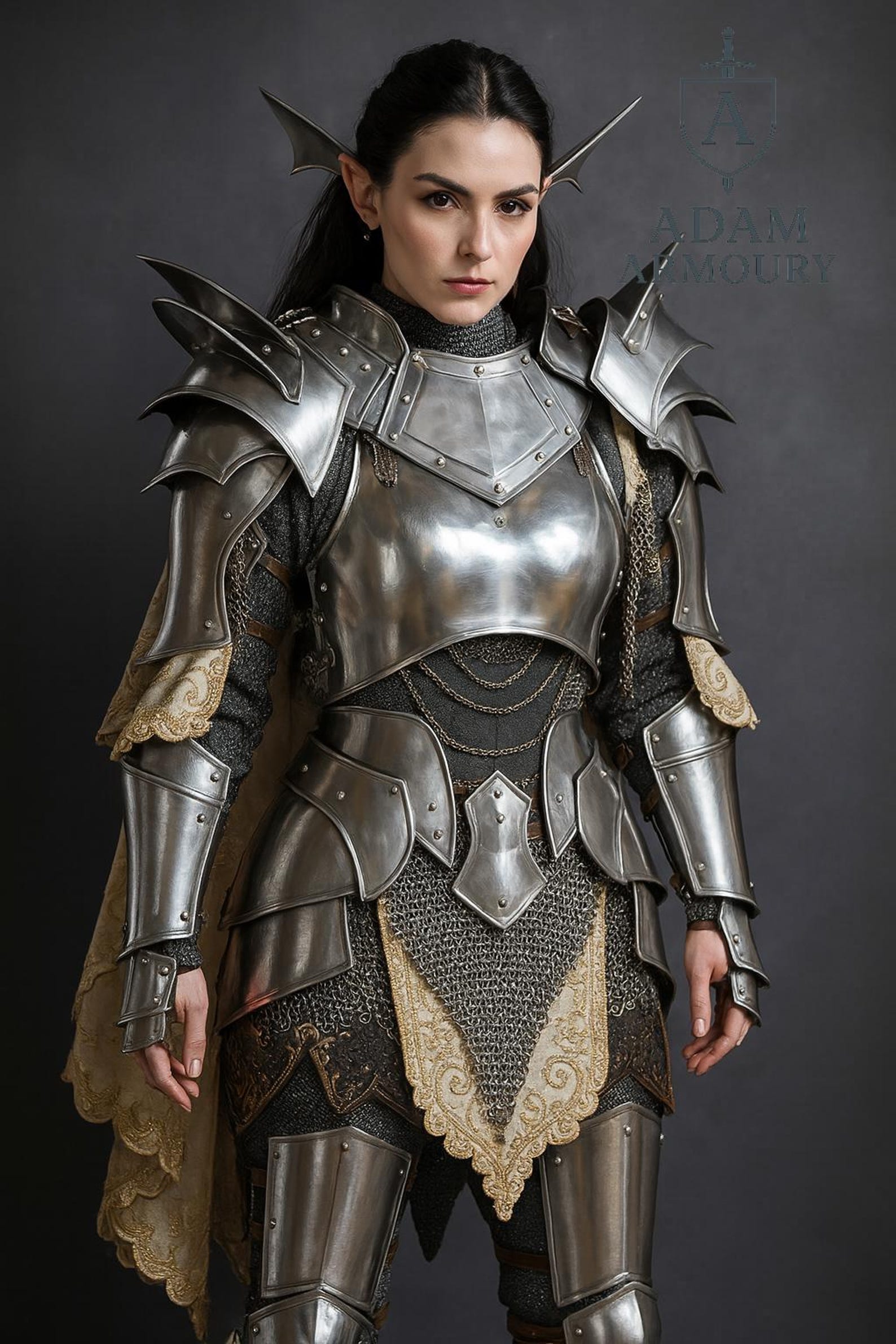 Lady Armor -medieval Knight Fantasy Brave Lady Warrior Half Body Armor ...