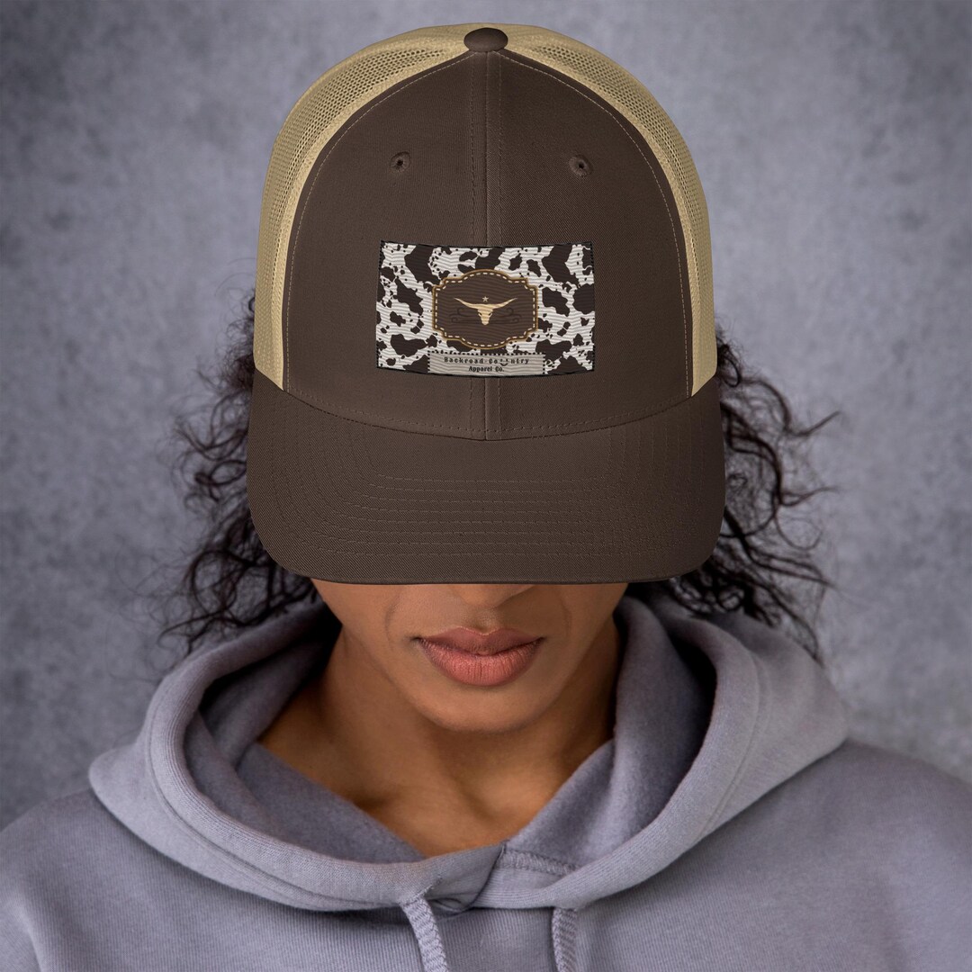 Cow Print Hat, Cow Skull Hat, Country Hat, Trucker Cap - Etsy