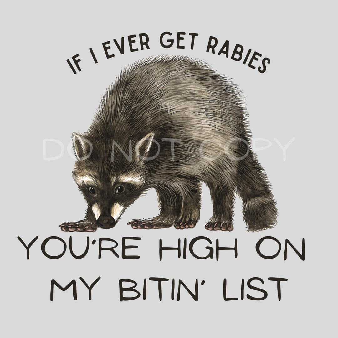 High on My Bitin List PNG, Tshirt File, Funny, Raccoon - Etsy