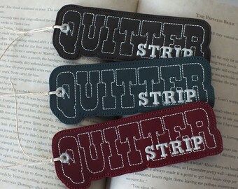 Quitter Strip Embroidered Bookmark: Funny Faux Leather Page Holder - Etsy