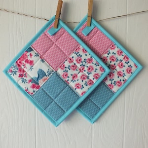 Roses Pot Holders - Patchwork Pot Holders - Etsy
