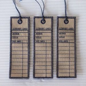 Library Card Bookmark - Embroidered Bookmark - Etsy