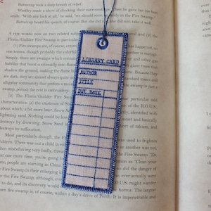 Library Card Bookmark - Embroidered Bookmark - Etsy