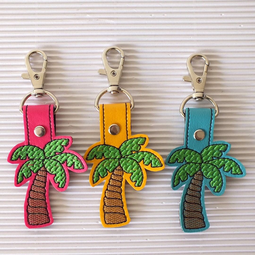 Palm Tree Keychain - Palm Tree Bag Charm - Etsy