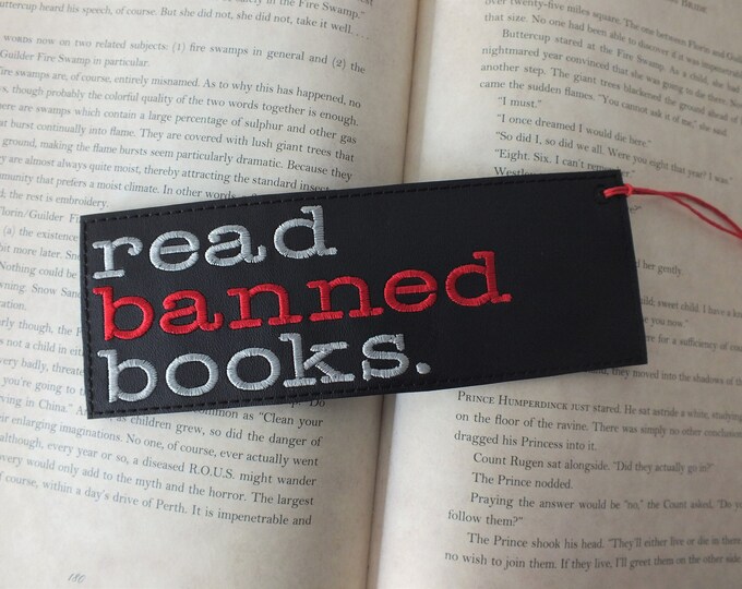 Read Banned Books Bookmark - Embroidered Bookmark - Etsy