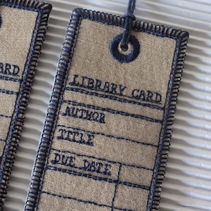 Library Card Bookmark - Embroidered Bookmark - Etsy