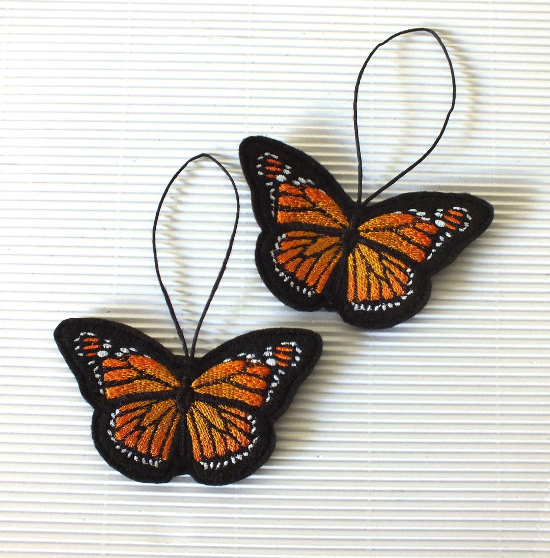 Monarch Butterfly Ornament - Embroidered Ornament - Etsy
