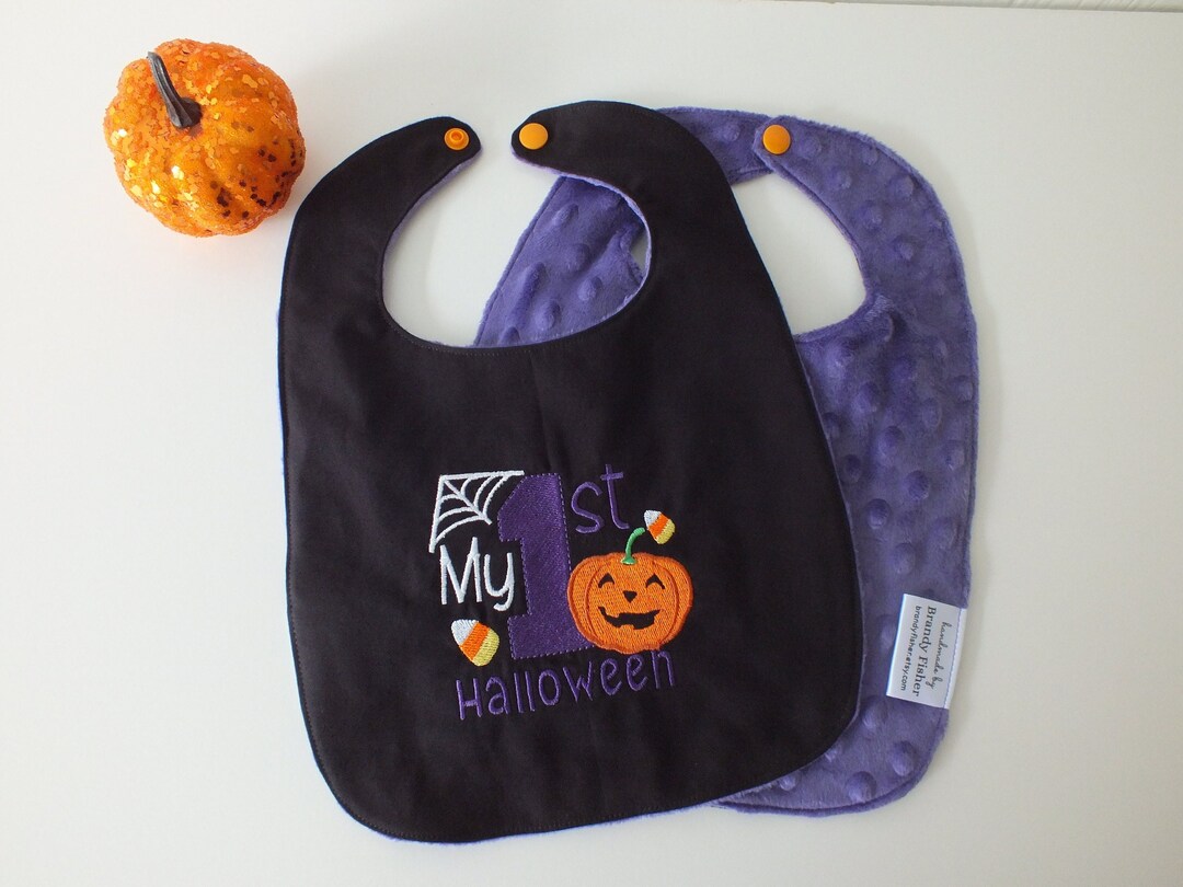 1st Halloween Baby Bib - Baby's First Halloween Bib - Etsy