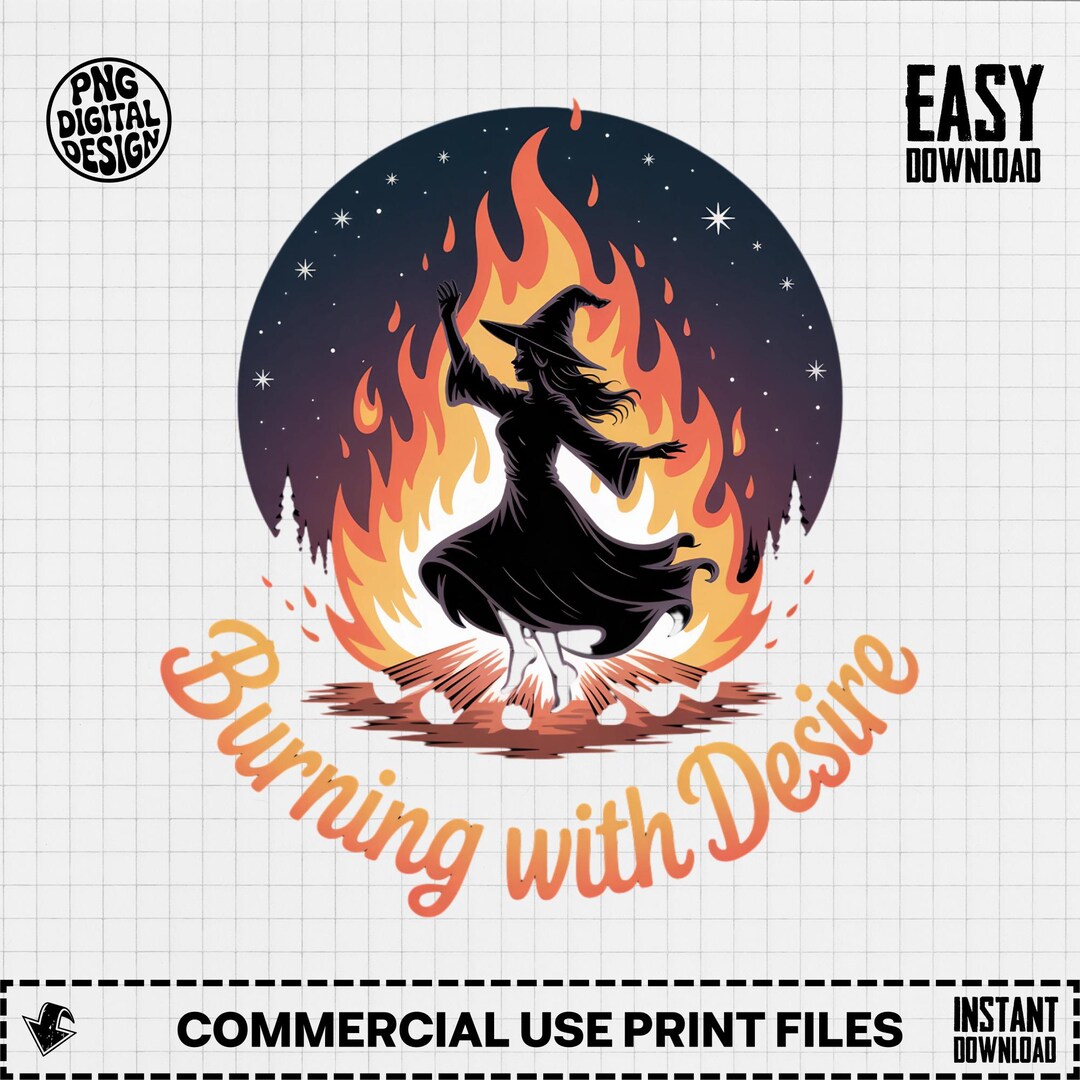 Witch Bonfire PNG, Burning Desire Digital Download, Wiccan Fire Clipart ...