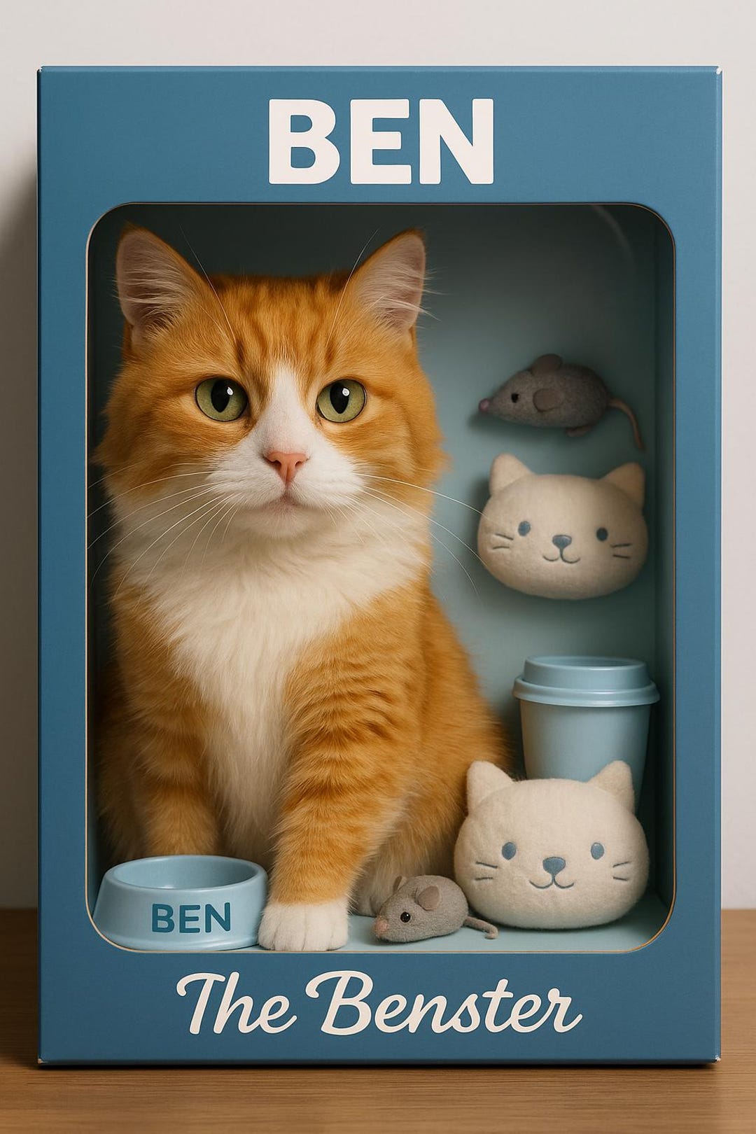 Cat Toy Figure Digital Download, Pet Toy Box Art, Cat Memorial, Cat Toy ...
