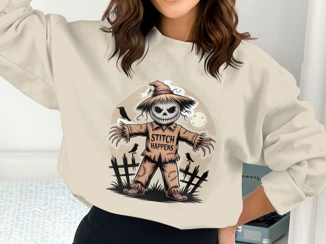 Scarecrow PNG, Stitch Happens, Digital Download, Halloween Graphic ...