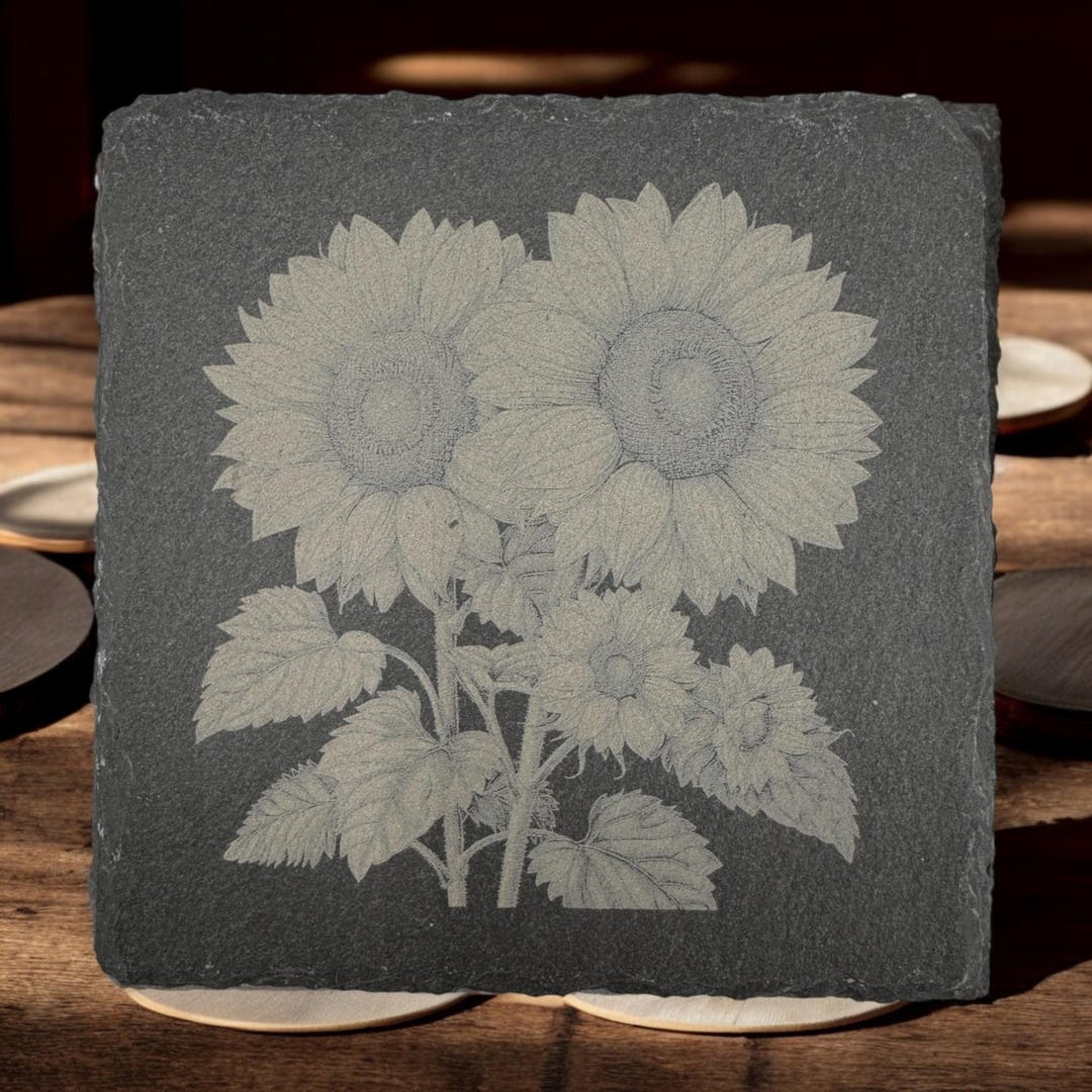 Slate Coasters—celebrate Spring With Elegant Floral Designs for ...