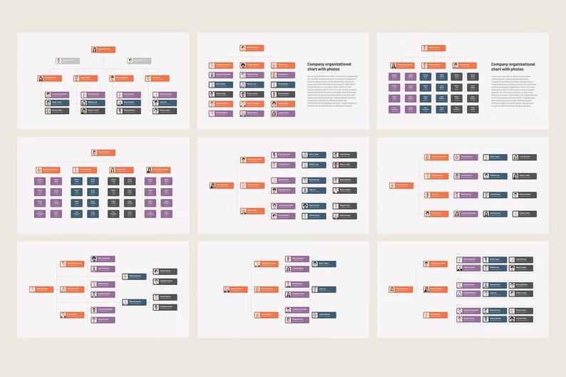 50 Pages Powerpoint Template | Organizational Chart - Etsy
