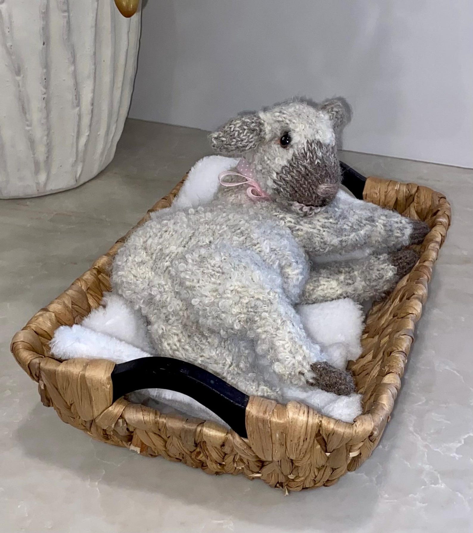 Hand-knitted Realistic Lamb Toy – Baby Alpaca Boucle & Natural Wool ...