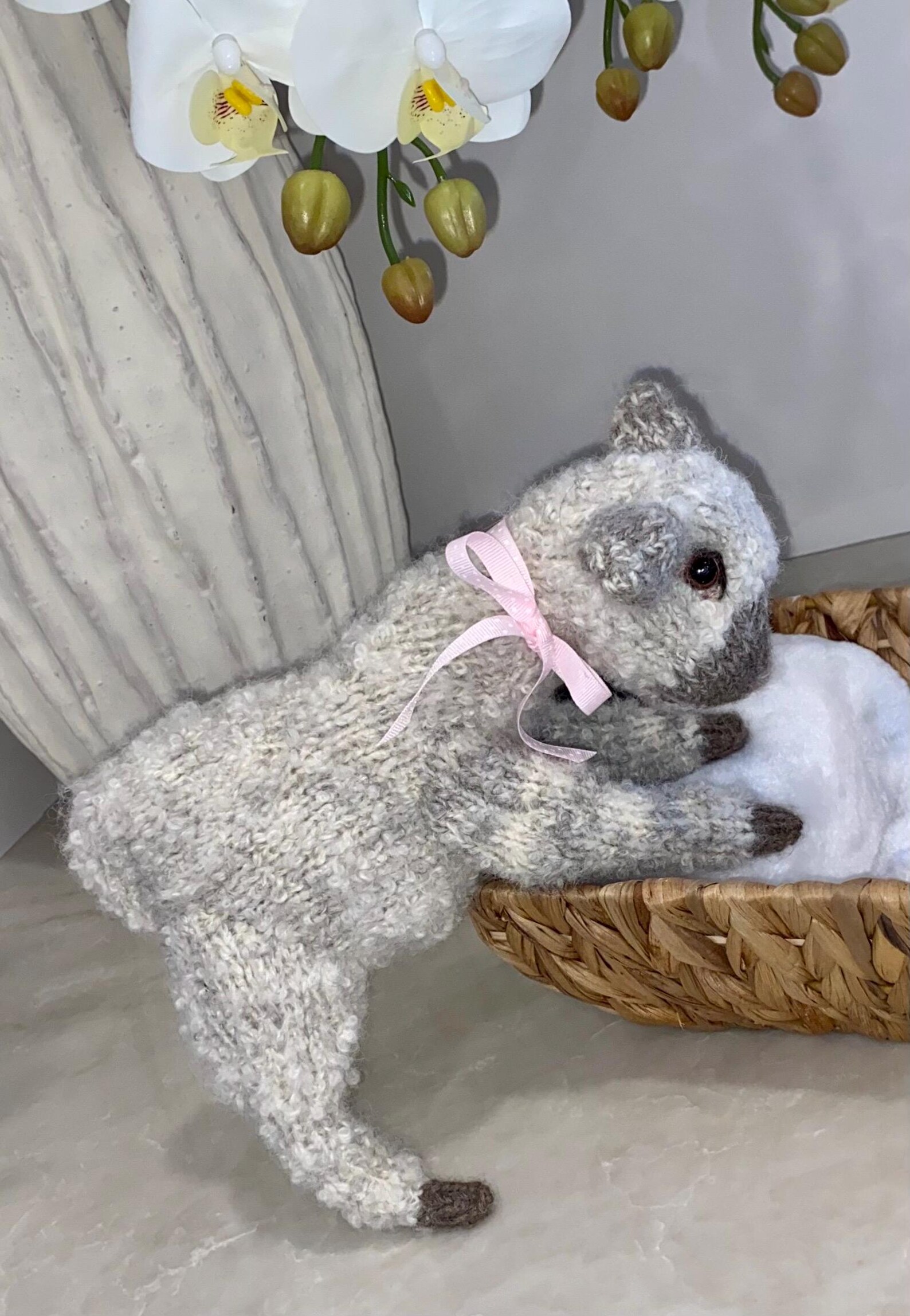 Hand-knitted Realistic Lamb Toy – Baby Alpaca Boucle & Natural Wool ...