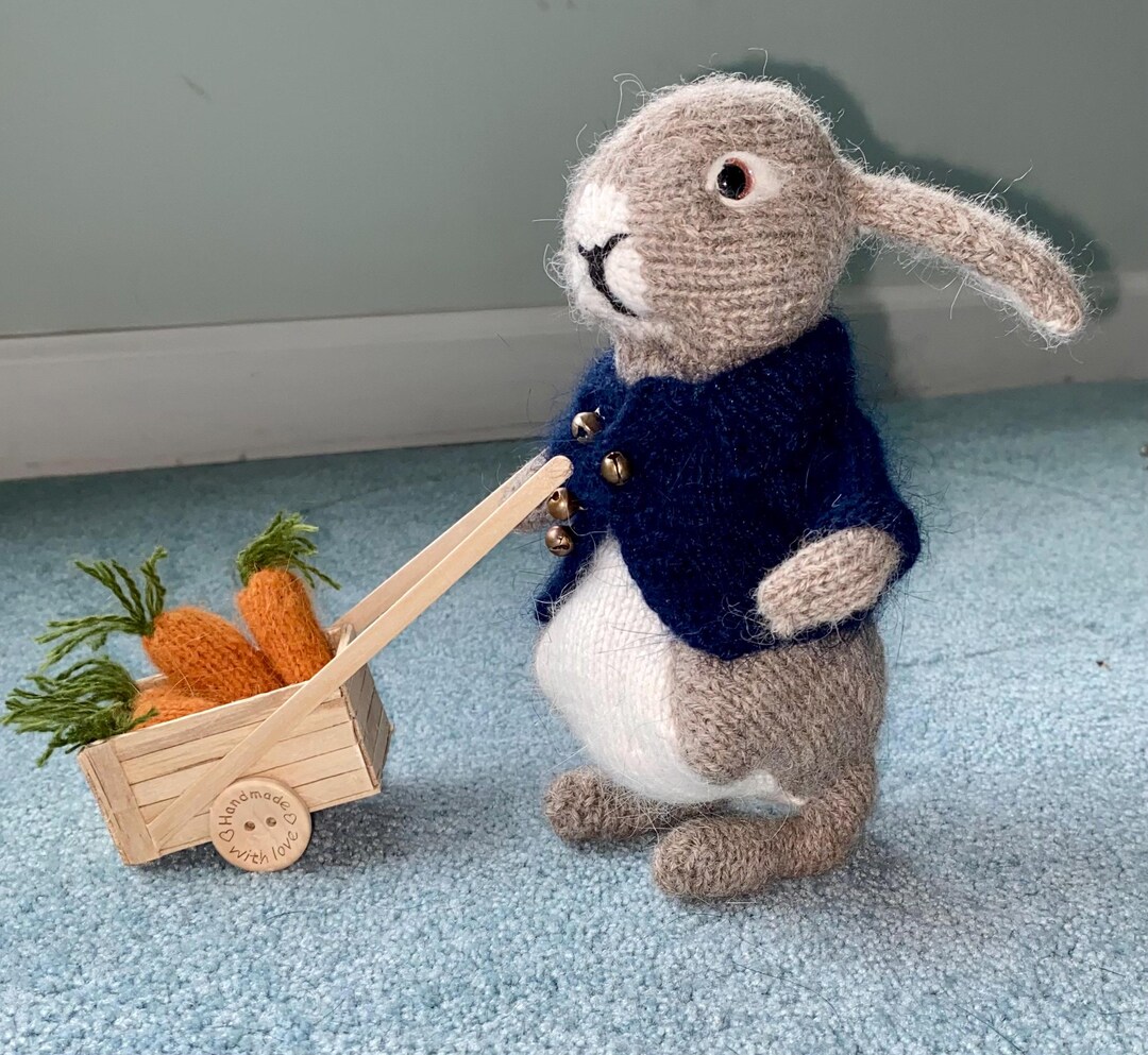 Hand-knitted Bunny Toy – Peter Rabbit & Wabbit – 100 Baby Alpaca ...