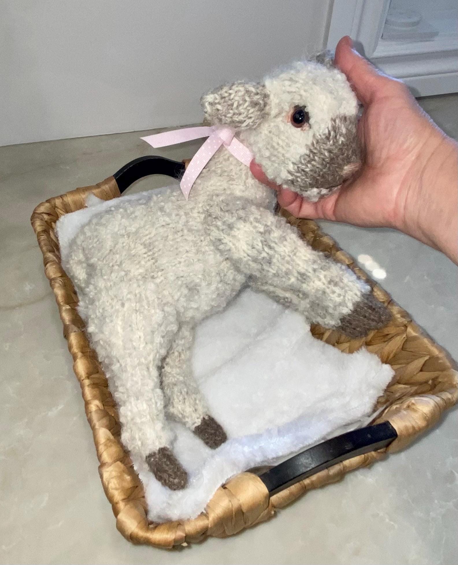 Hand-knitted Realistic Lamb Toy – Baby Alpaca Boucle & Natural Wool ...