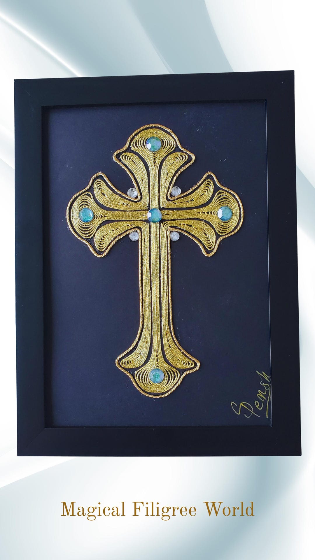 Handmade Orthodox Cross – Filigree Embroidery Art in Frame - Etsy