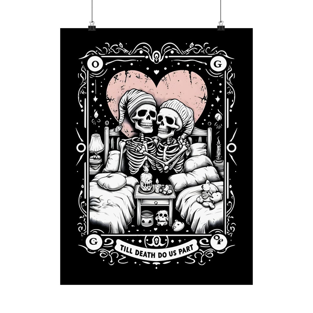 Vertical Poster, True Crime Skeleton 'till Death Do Us Part' Wall Art ...